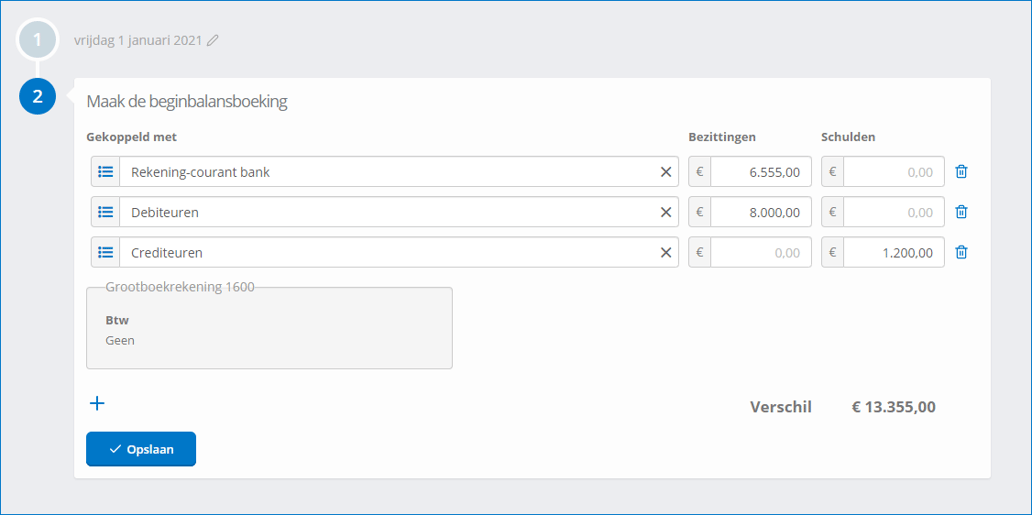 Beginbalans boeken in SnelStart Web