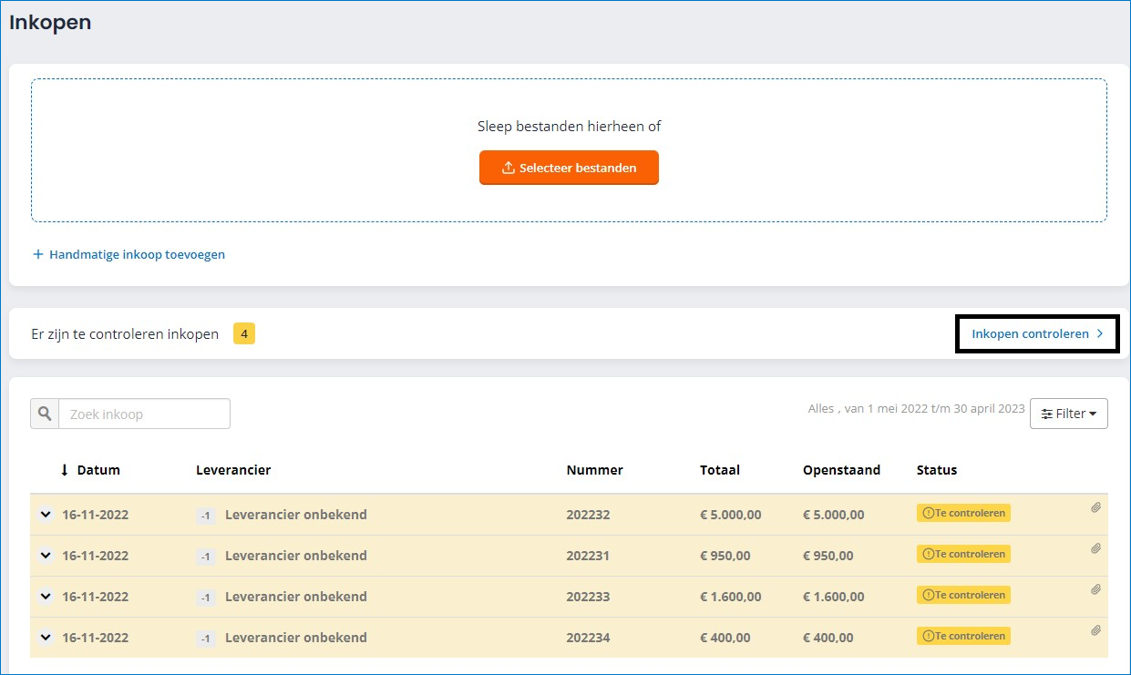 Een inkoopfactuur controleren