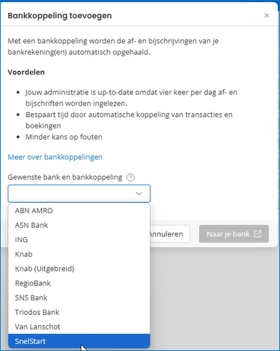 De bankkoppeling activeren